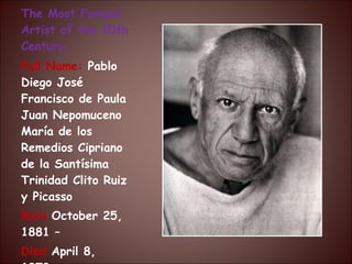 Pablo Picasso Presentation | PPT