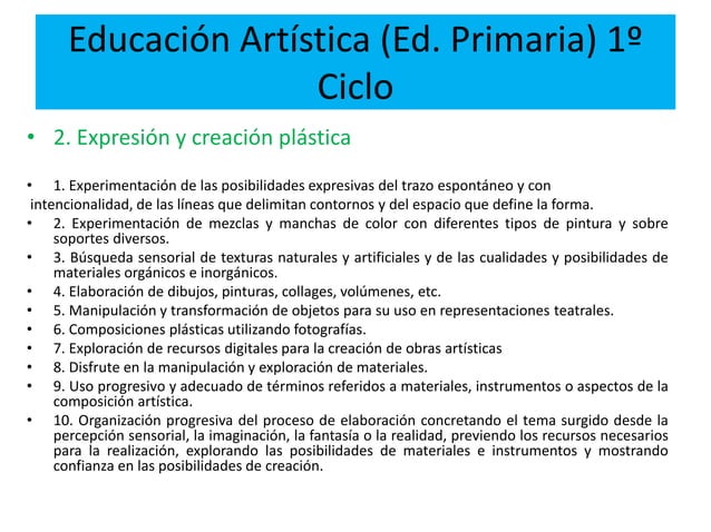 Presentación plástica contenidos primaria | PPT