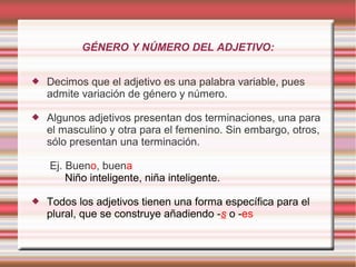 Presentación power point el adjetivo 1º eso | ODP