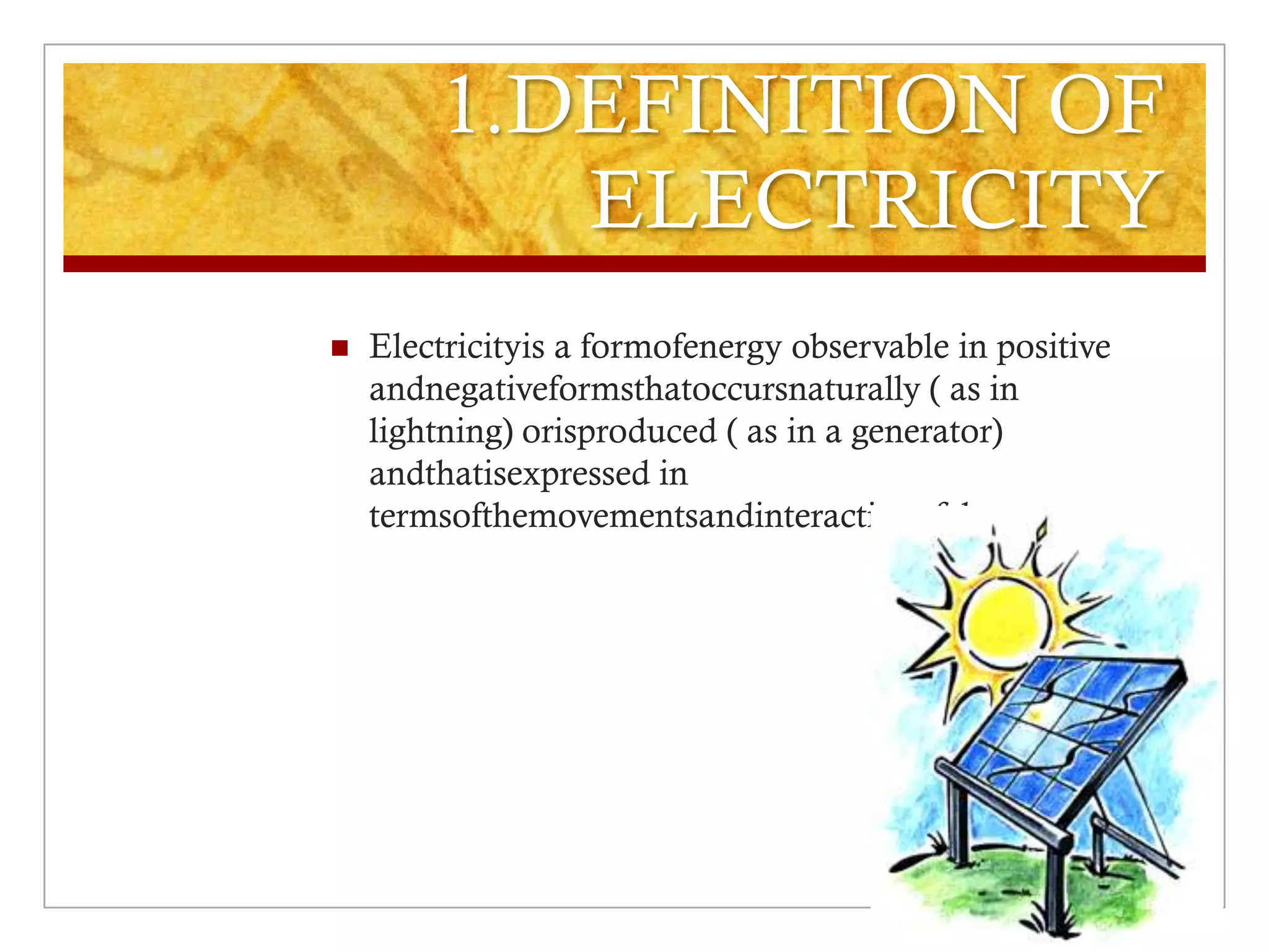 Presentación power point electricity | PPTX | Physics | Science