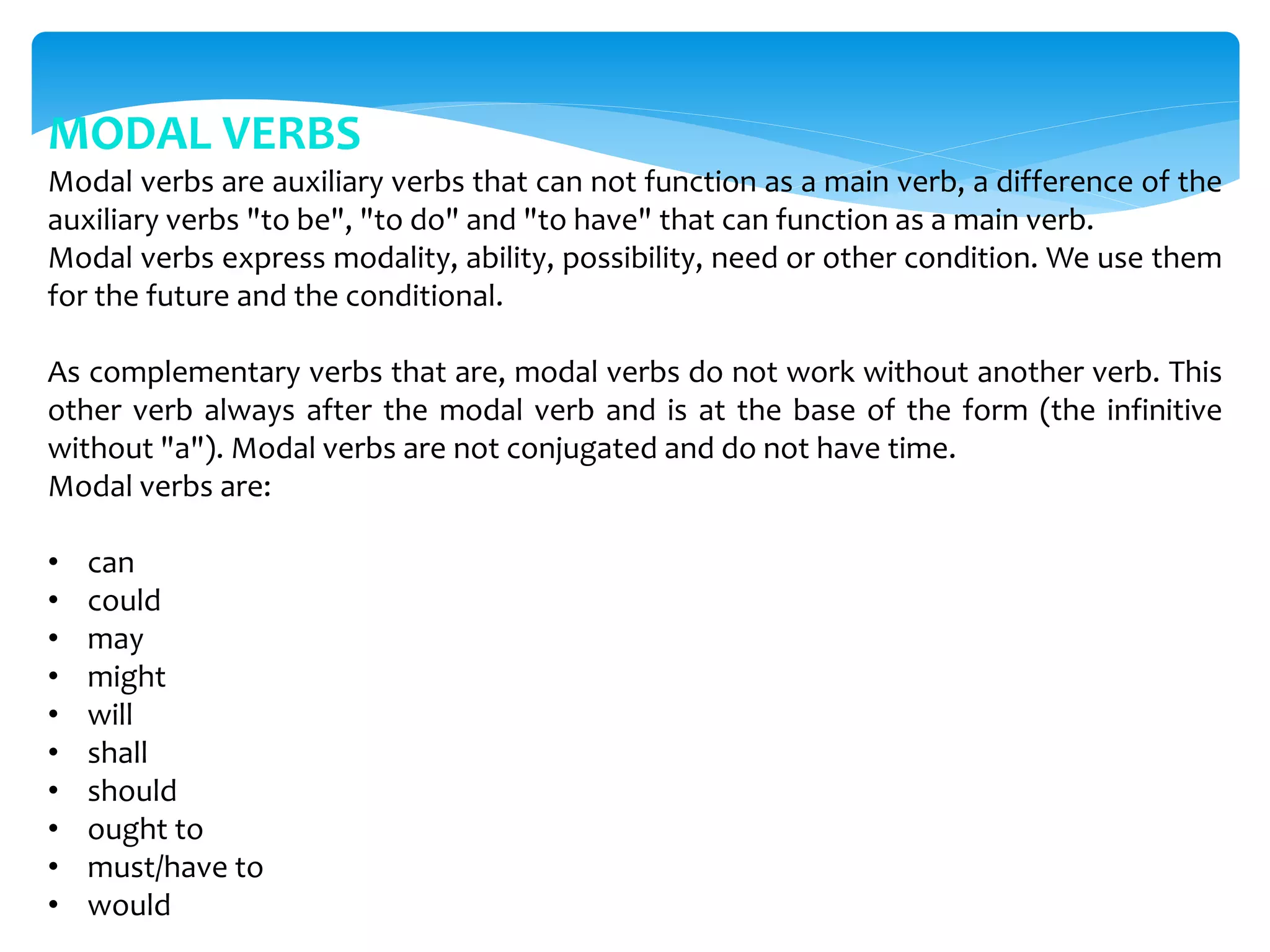 Presentación PP ingles modal verbs | PPTX | Food & Drink