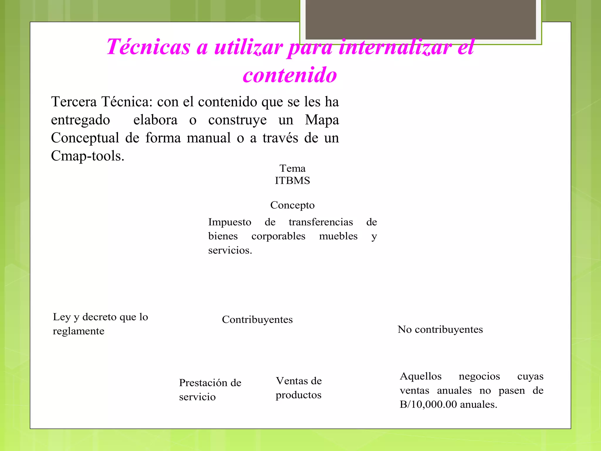 Presentación pppt el itbms y su importancia | PPT