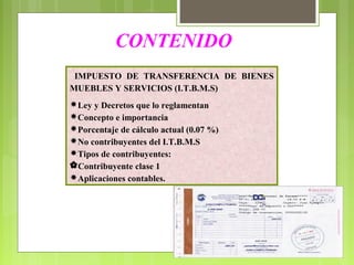 Presentación pppt el itbms y su importancia | PPT
