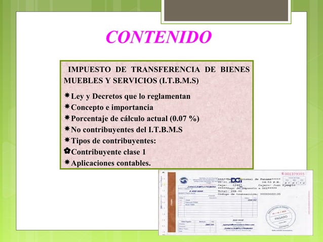 Presentación pppt el itbms y su importancia | PPT