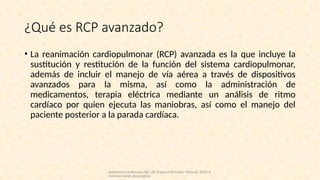Presentación reanimacion cardiopulmonar ACLS | PPTX