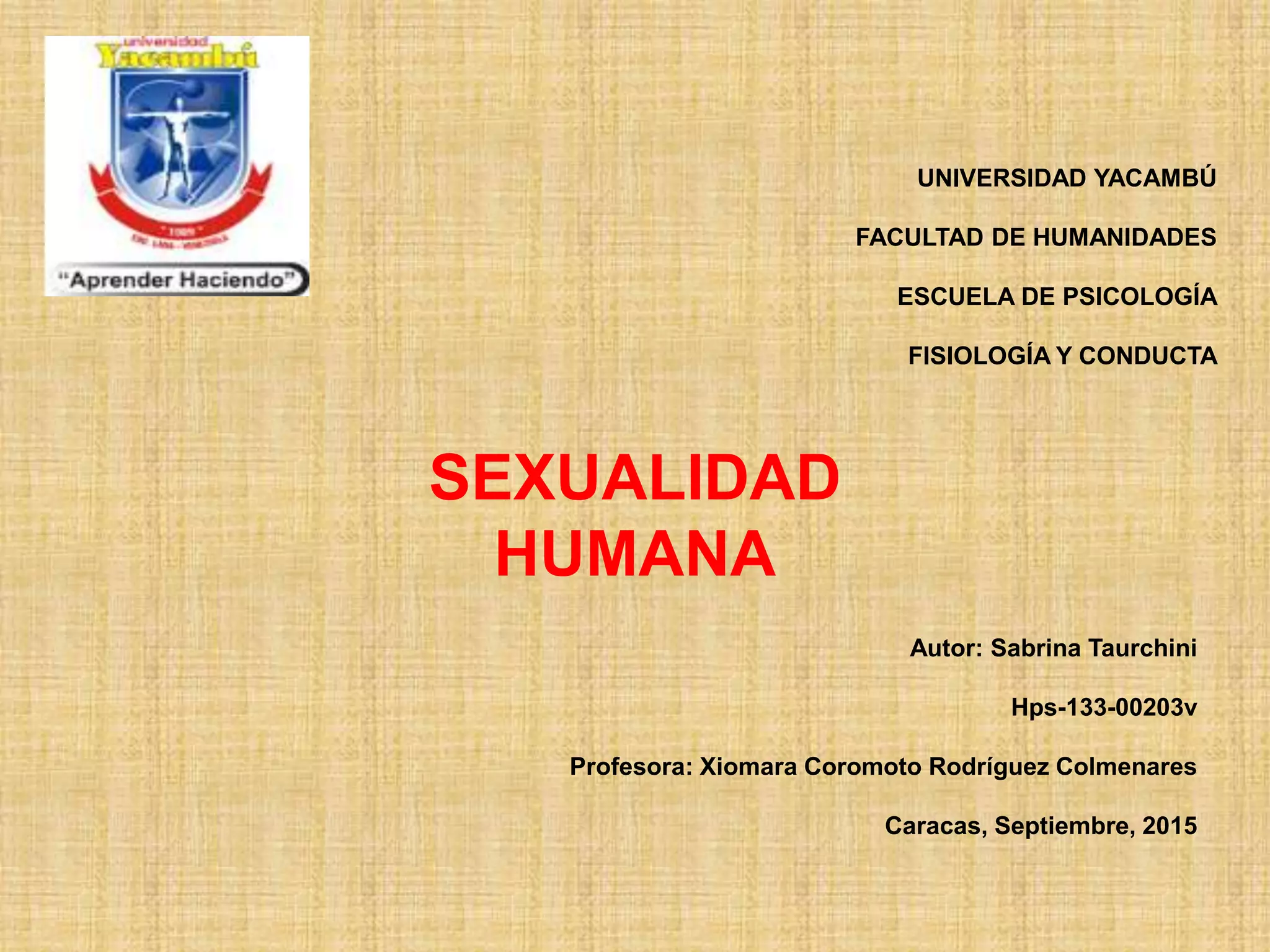Presentación Sexualidad Humana Ppt
