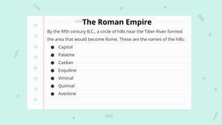 ROMAN EMPIRE-Main characteristics of Roman Empire for middle school | PPTX