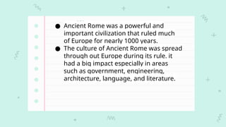 ROMAN EMPIRE-Main characteristics of Roman Empire for middle school | PPTX