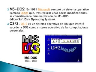 Presentación Historia Sistemas Operativos | PPTX