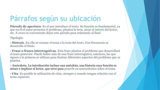 PRESENTACIÓN SOBRE TIPOS DE PÁRRAFOS..pptx