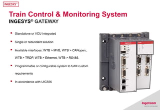 TCMS Presentation (Train Control & Monitoring Systems) | PPTX