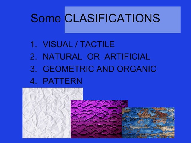 Presentation: the textures | PPT