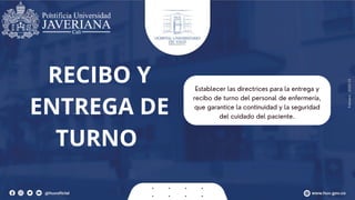 Recibo y entrega de turno | PDF