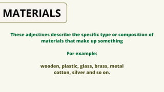 Adjectives for beginners or any students | PDF