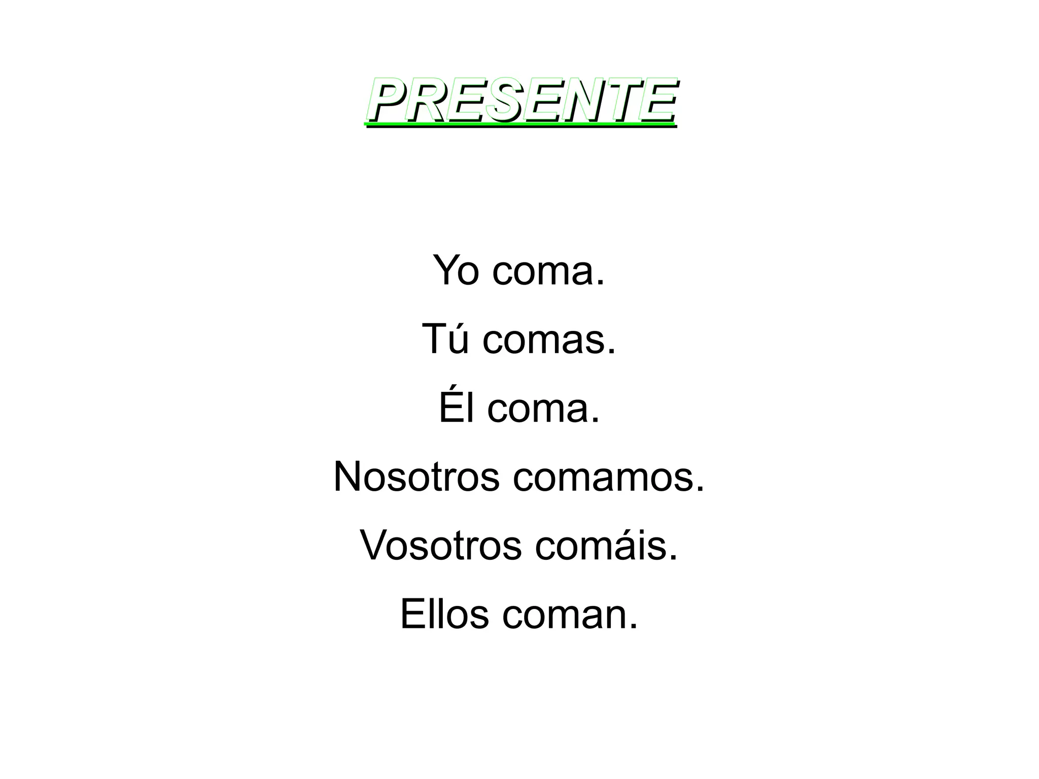 Presentación verbo comer dani | ODP