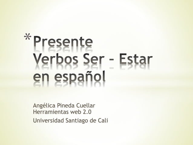 Presentación verbos ser y estar | PPTX
