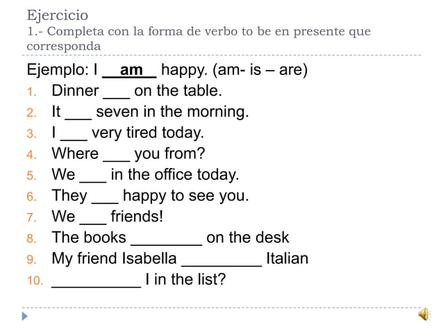 Presentación verbo to be | PPSX