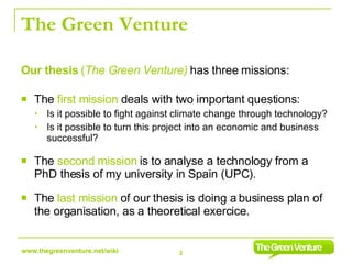 The Green Venture presentation | PPT