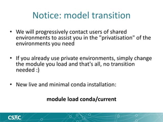 Conda environment system & how to use it on CSUC machines | PPTX | Operating Systems | Computer ...