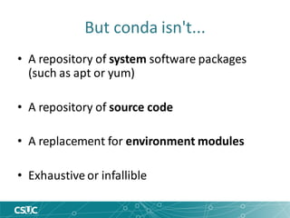 Conda environment system how to use it on CSUC machines | PPT