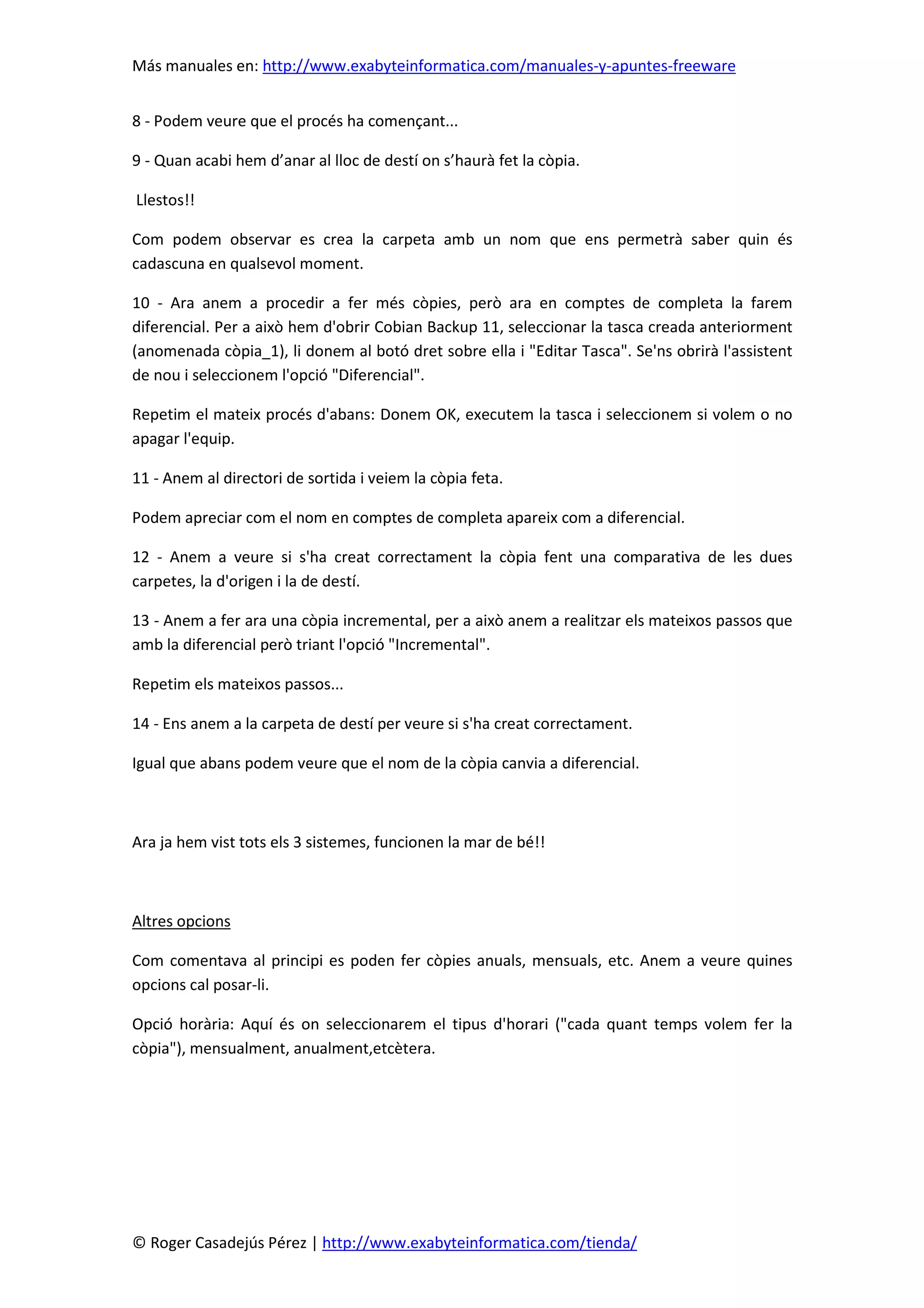 Presentació de Cobian backup 11 | PDF