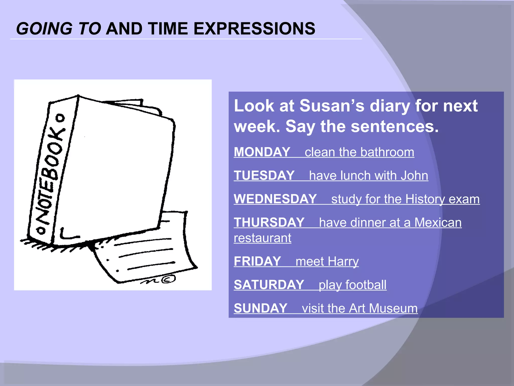 Be going to & time expressins | PPT