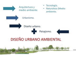 Diseño urbano ambiental: áreas verdes y parques. | PPTX