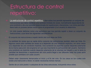 estructura de control repetitivo | PDF