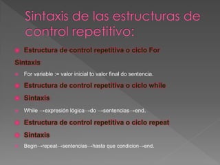 estructura de control repetitivo | PDF