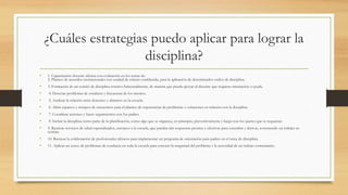 La Disciplina Escolar | PPTX