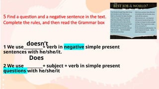 PRESENTACION DO AND DOES/Fun activities for English learners | PPTX ...