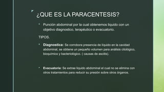 paracentesis, toracocentesis y punción lumbar | PPTX