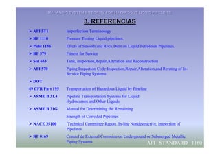 Presentación API 1160 Manejo de integridad en Tuberías | PDF
