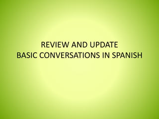 COnversación básica español | PPTX