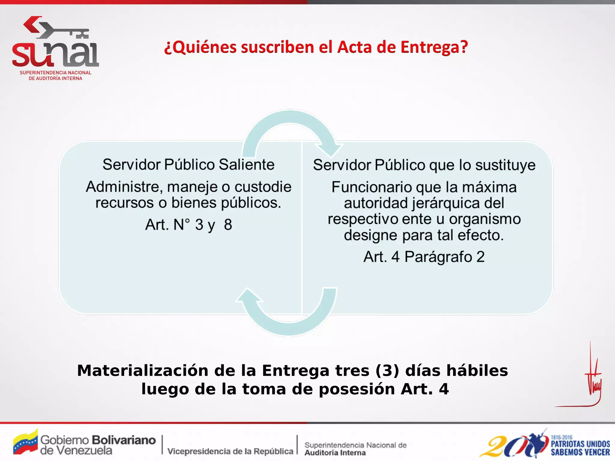 Presentacion definitiva-acta-de-entrega-sunai | PDF