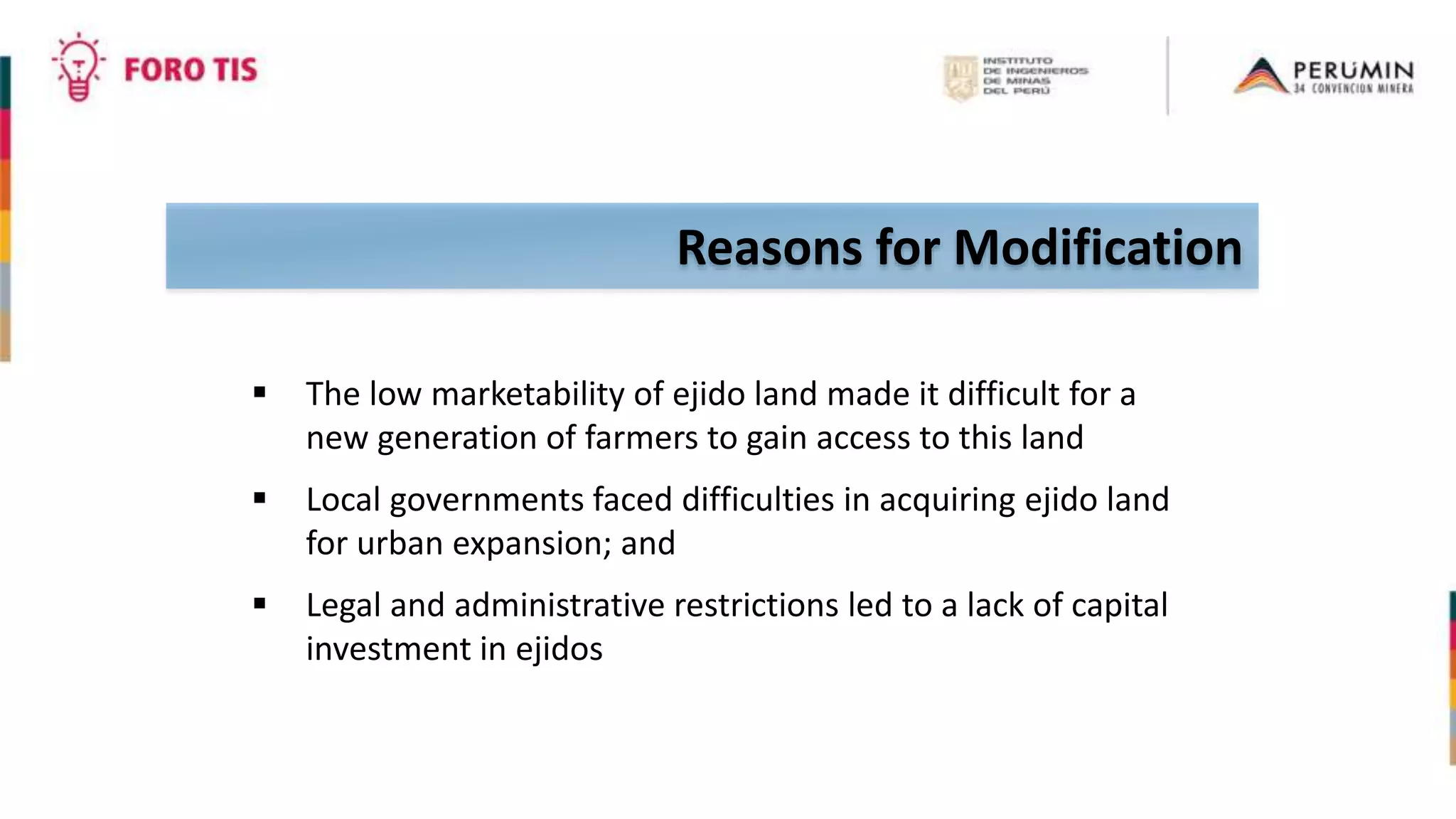 Mexico Ejido Governance and Resettlement | PPT