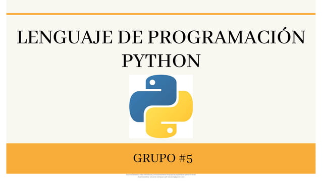 Presentacion Lenguaje De Programacion Python Pdf