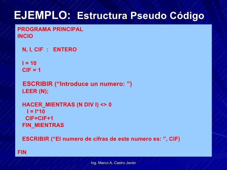 Presentacion PseudocóDigo