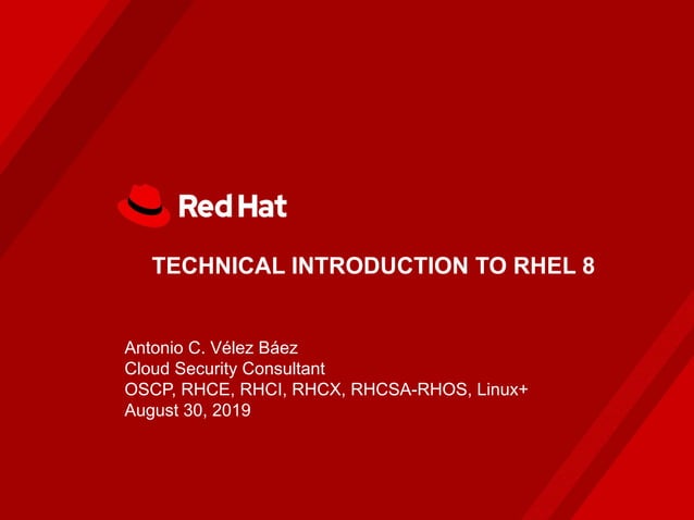 Technical Introduction to RHEL8 | PPT
