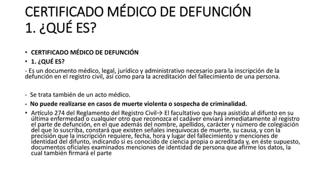 Certificado De DefunciÓn Como Rellenarlo Ppt