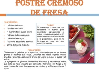 Vaca lácteos recetas de postre | PPTX | Desserts and Baking | Food & Drink