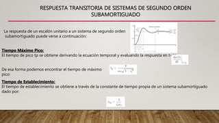 SISTEMAS DE PRIMER, SISTEMAS DE SEGUNDO ORDEN Y ORDEN SUPERIOR | PPTX