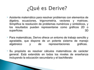 Derive 6.0 Software Matemático | PPT