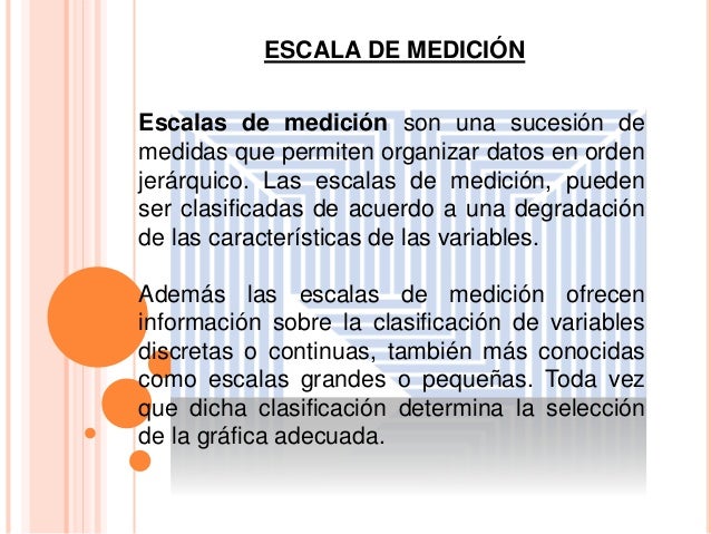 Escalas de Medición. Estadística