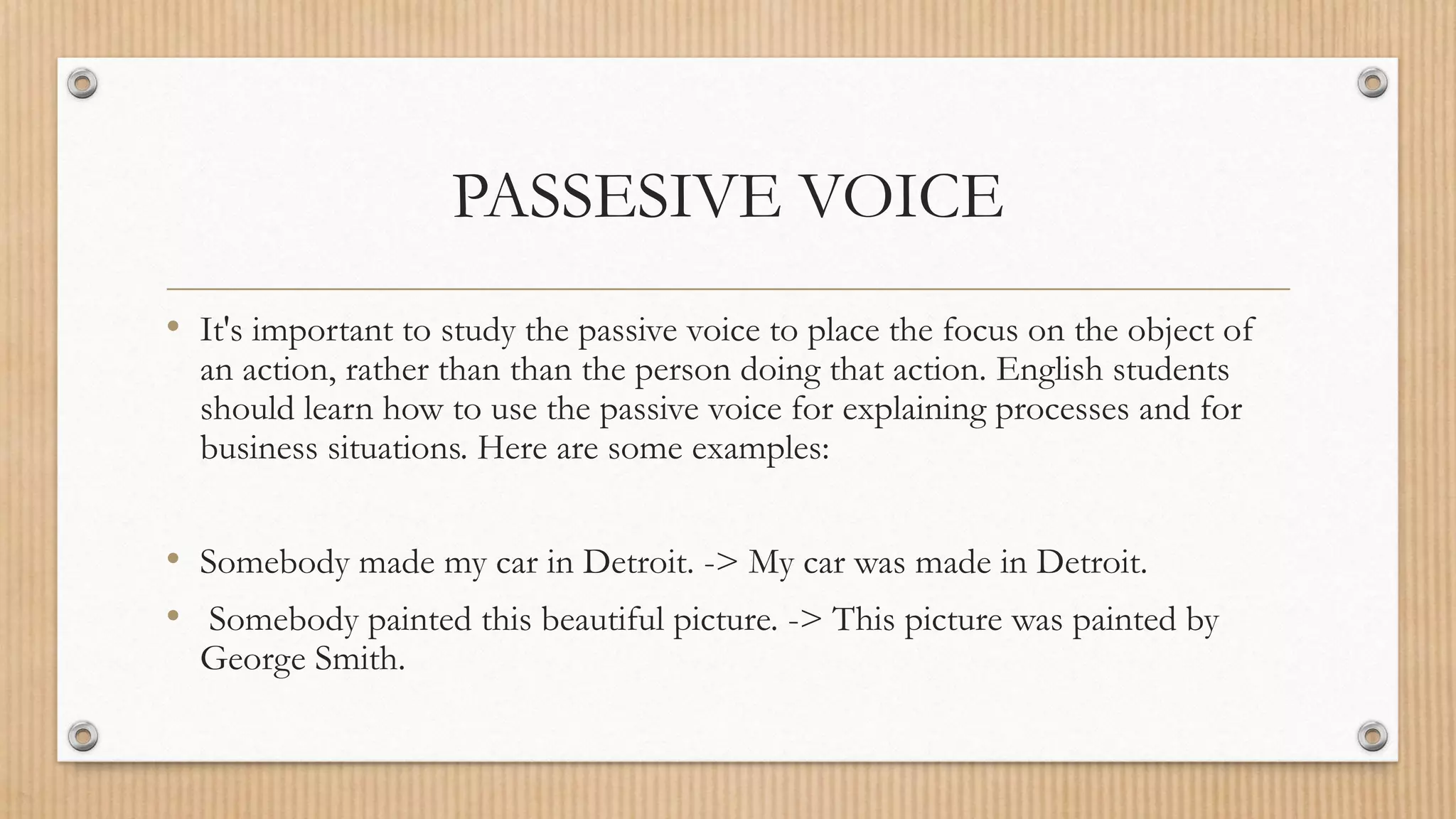 introduction to the passesive voice | PPT