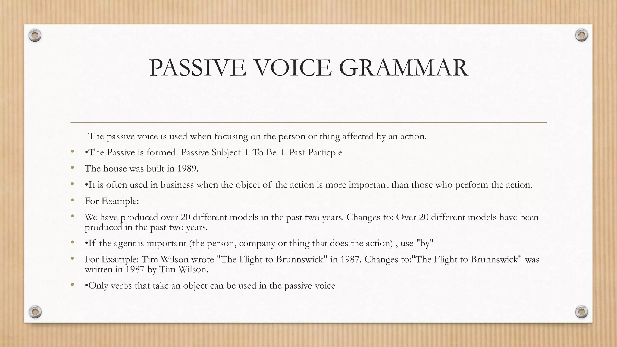 introduction to the passesive voice | PPT
