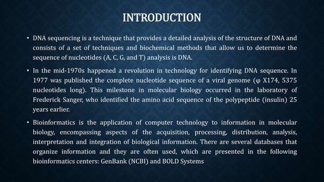 Bioinformatics Analysis of Nucleotide Sequences | PPTX