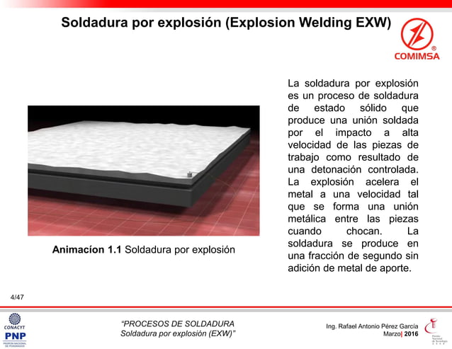 Soldadura por Explosión (EXW) Explosion Welding | PDF