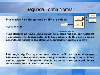 Normalización Usando Dependencias Funcionales - Segunda Forma Normal | PPTX