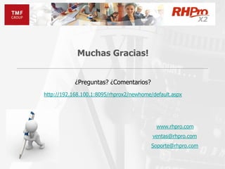 RH Pro y TMF - Software de RRHH | PDF